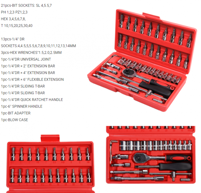 21pcs Red 13pcs Mechanic Tool Set With Metal Cabinet