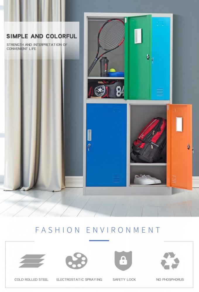 Knock Down ODM 4 Door Metal Locker Storage Cold Rolled Steel